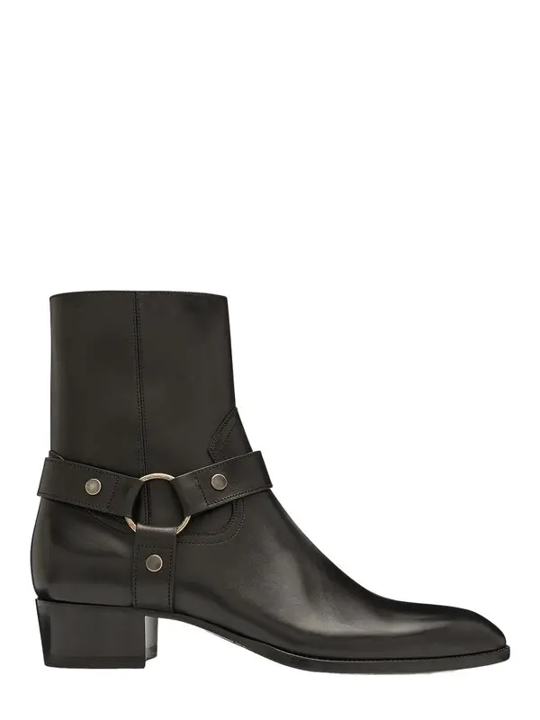 Saint Laurent Wyatt 40 Harness Biker Boots - Nero