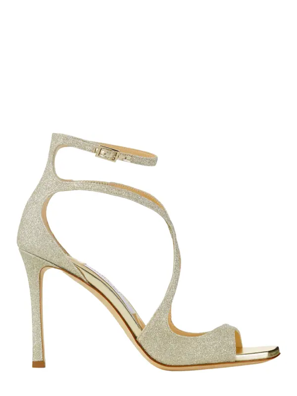 JIMMY CHOO Azia 95 Glitter Sandals - Silver