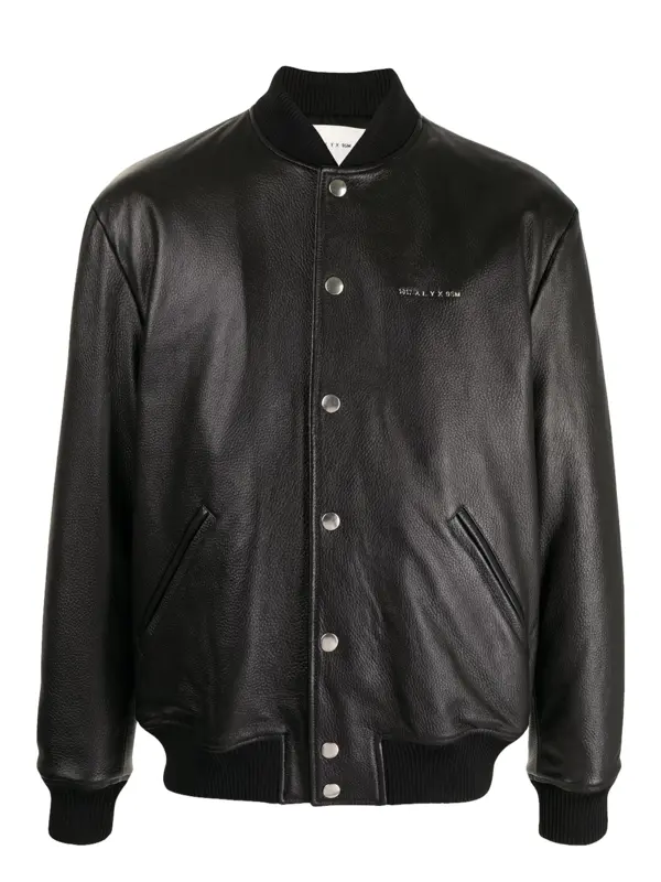 1017 Alyx 9sm Logo-print Pebbled Leather Jacket - Black