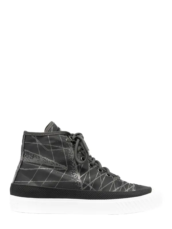 Stone Island Abstract-print High-top Sneakers - Grey