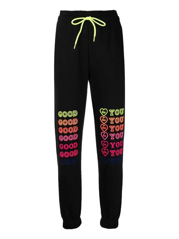 IRENEISGOOD Slogan Tracksuit Bottoms - Black