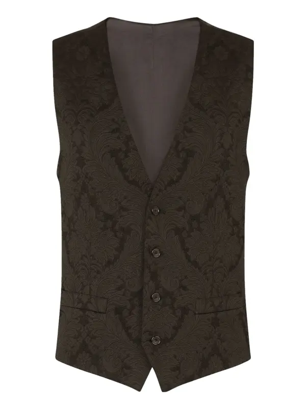 Dolce & Gabbana Floral Jacquard Waistcoat - Black