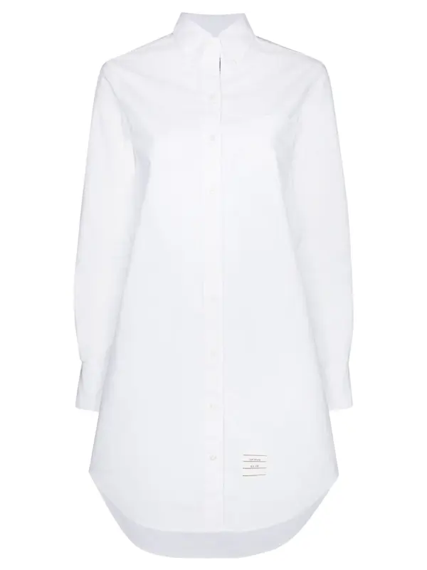 Thom Browne Rwb Stripe Mini Shirtdress - White