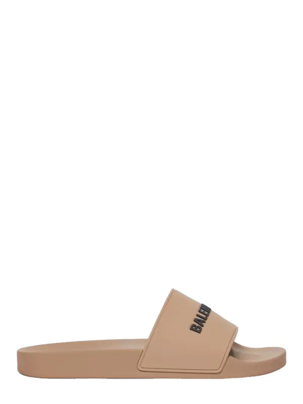 Balenciaga Pool Logo Slides - Beige