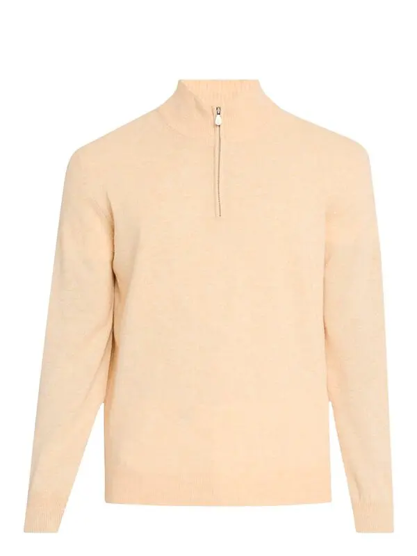 Brunello Cucinelli Cashmere Half-zip Pullover Sweater - Grapefruit