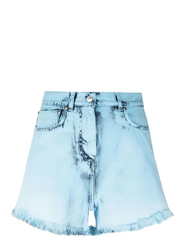 MSGM Distressed-effect Denim Shorts - Blue