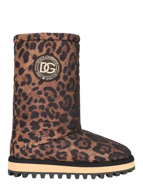 Dolce & Gabbana Leopard-print Boots - Brown