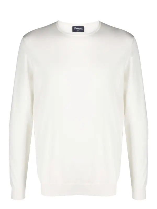 DRUMOHR Crew-neck Cotton Jumper - Neutrals