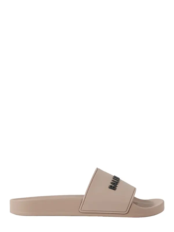 Balenciaga Piscine Logo-embossed Slides - Neutrals