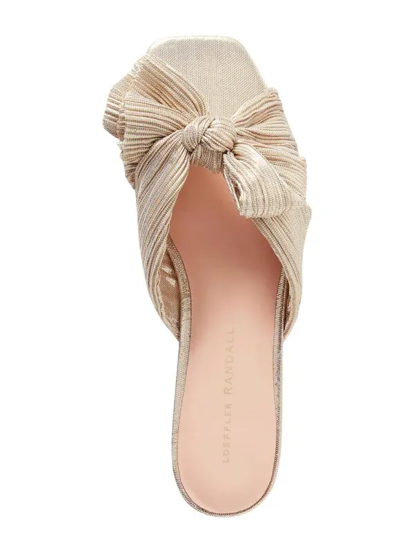 LOEFFLER RANDALL Daphne Plissé-lamé Slides - Gold