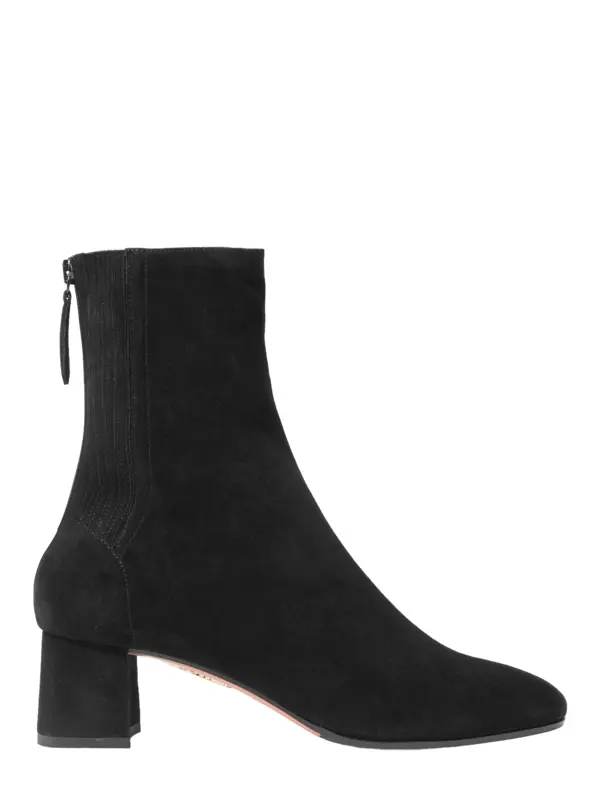 AQUAZZURA Saint Honoré 50 Suede Sock Boots - Black