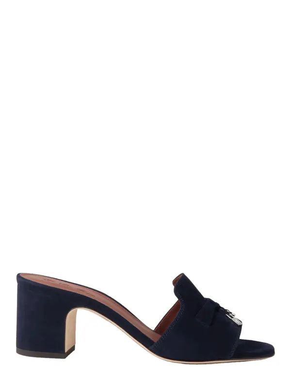 Loro Piana Summer Charms Suede Mules - Blue