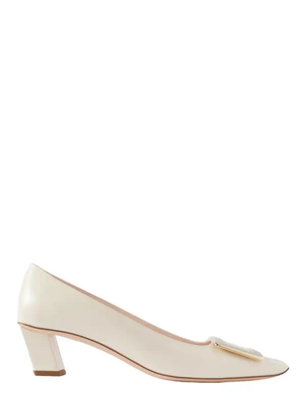 ROGER VIVIER Belle Vivier 45 Patent-leather Pumps - Cream
