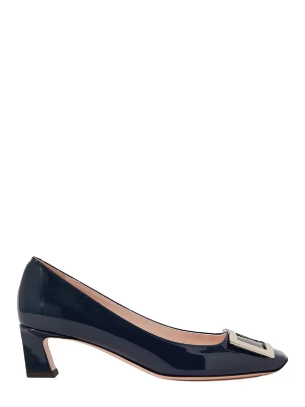 ROGER VIVIER Decollete Trompette 45 Patent-leather Pumps - Blue
