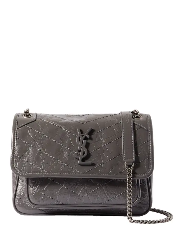 Saint Laurent Niki Baby Quilted Shoulder Bag - Gray