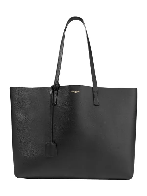 Saint Laurent East/west Large Textured-leather Tote - Black