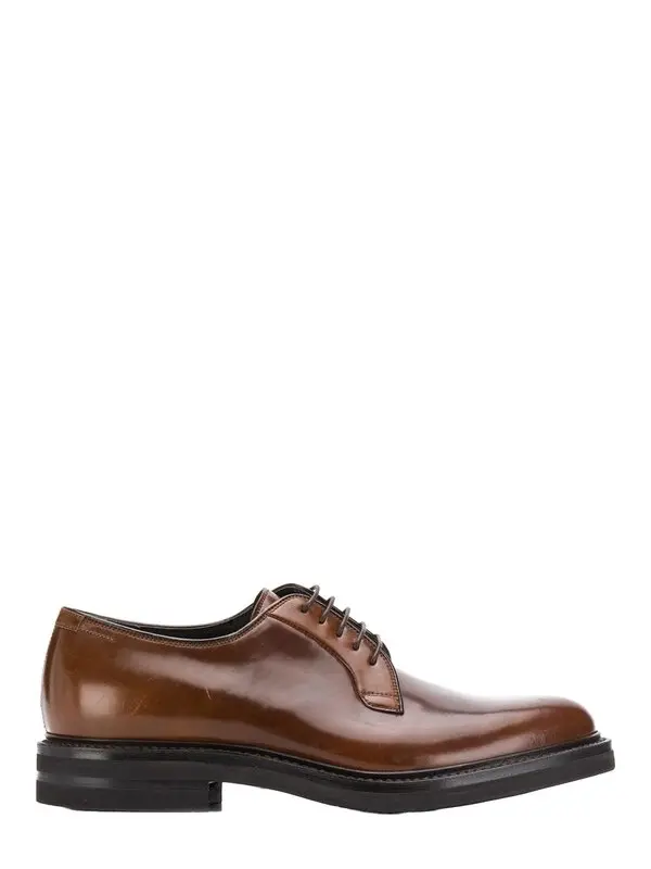 Brunello Cucinelli Classic Leather Lace-up Derby Shoes - Brown