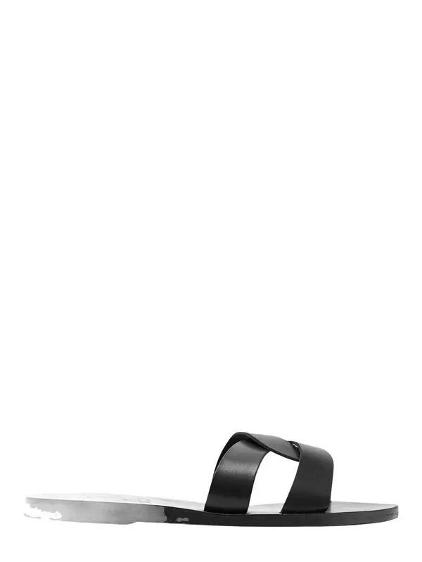 ANCIENT GREEK SANDALS Desmos Cutout Leather Slides - Black