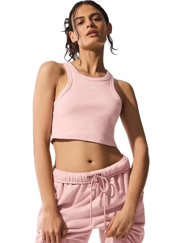 Alo Yoga Aspire Tank Top - Pink Quartz/white