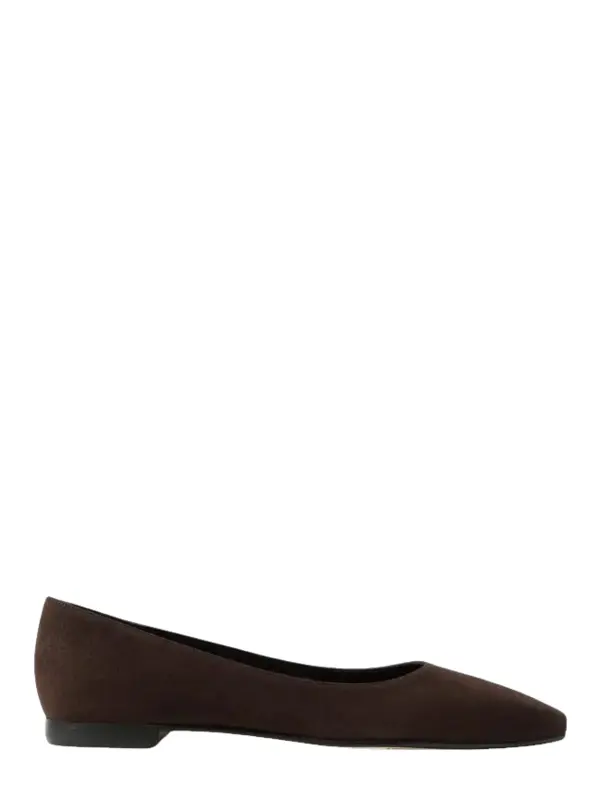 Manolo Blahnik Gelista Suede Ballet Flats - Brown