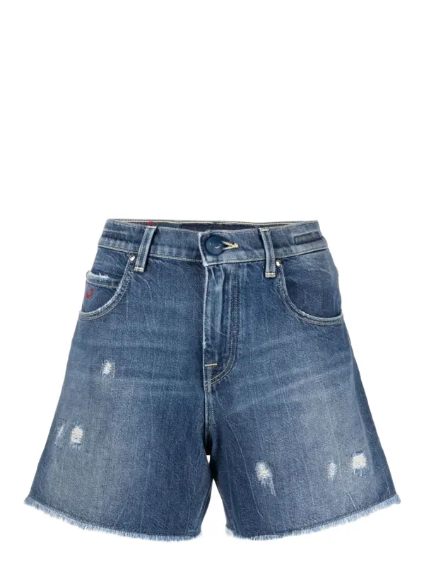 Jacob Cohen Distressed Denim Shorts - Blue