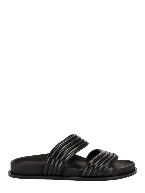 Alaïa Leather Slides - Noir