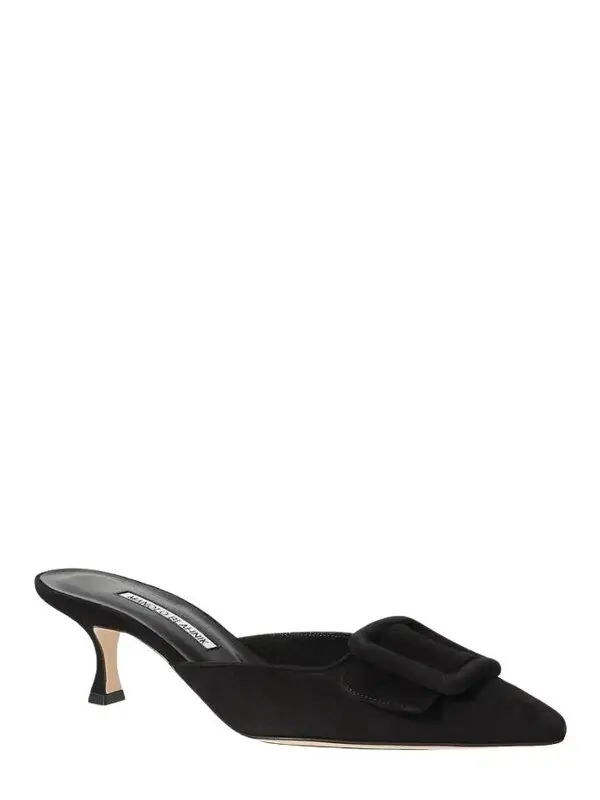 Manolo Blahnik Maysale 50 Buckled Mules - Black
