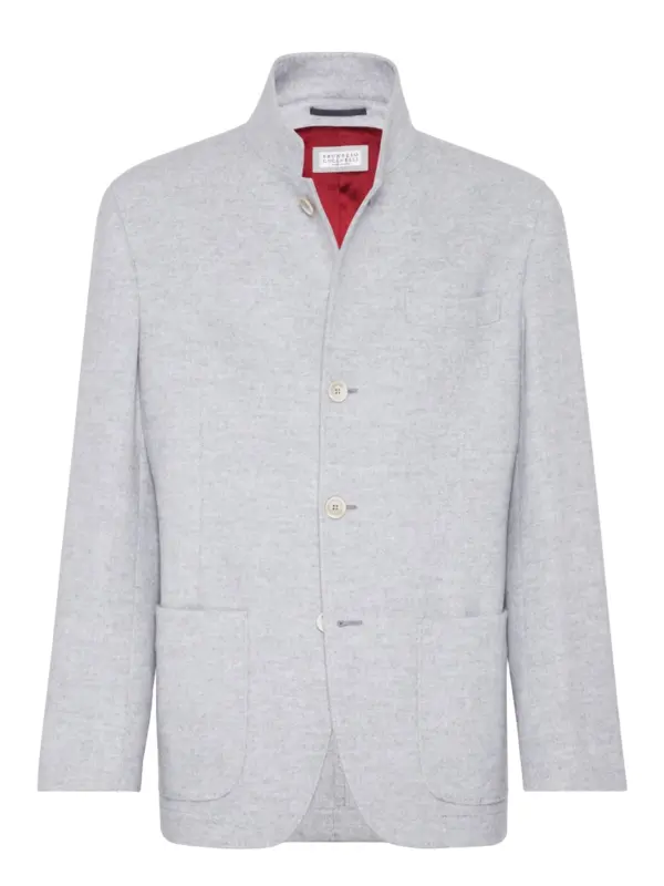 Brunello Cucinelli Cashmere Single-breasted Coat - Grey