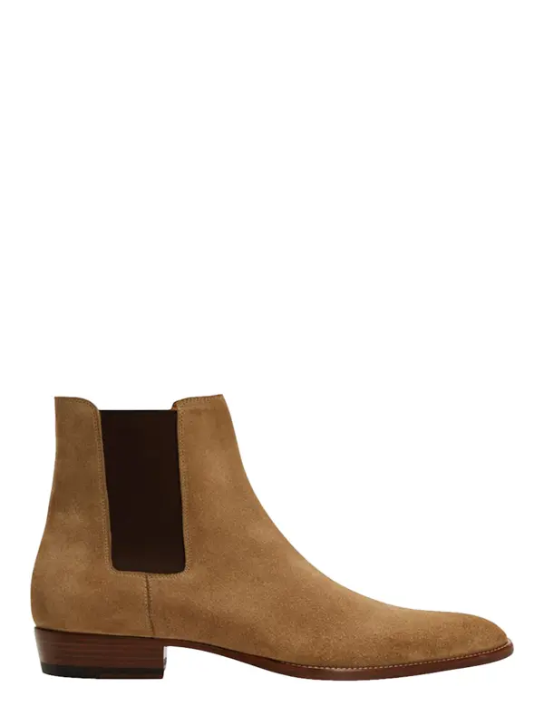 Saint Laurent Eddie Suede Chelsea Boot - Light Brown