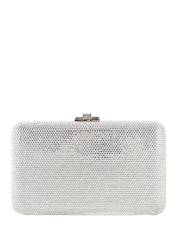 Judith Leiber Slim Slide Crystal Evening Clutch Bag - Silver
