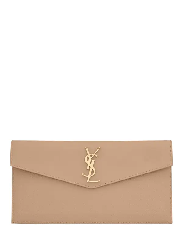 Saint Laurent Uptown Pouch - Dark Beige