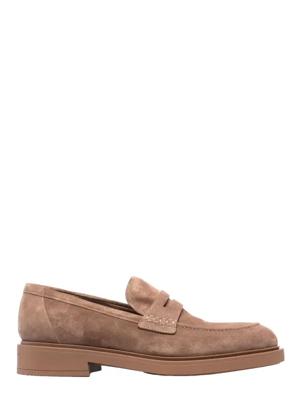 GIANVITO ROSSI Harris Penny-slot Loafers - Brown