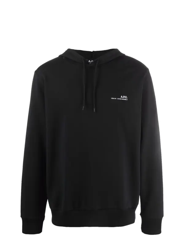 A.p.c. Cotton Fleece Logo Hoodie - Black