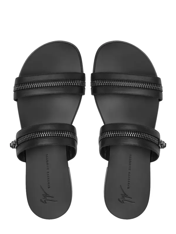 GIUSEPPE ZANOTTI Brad Zip-detail Sandals - Black
