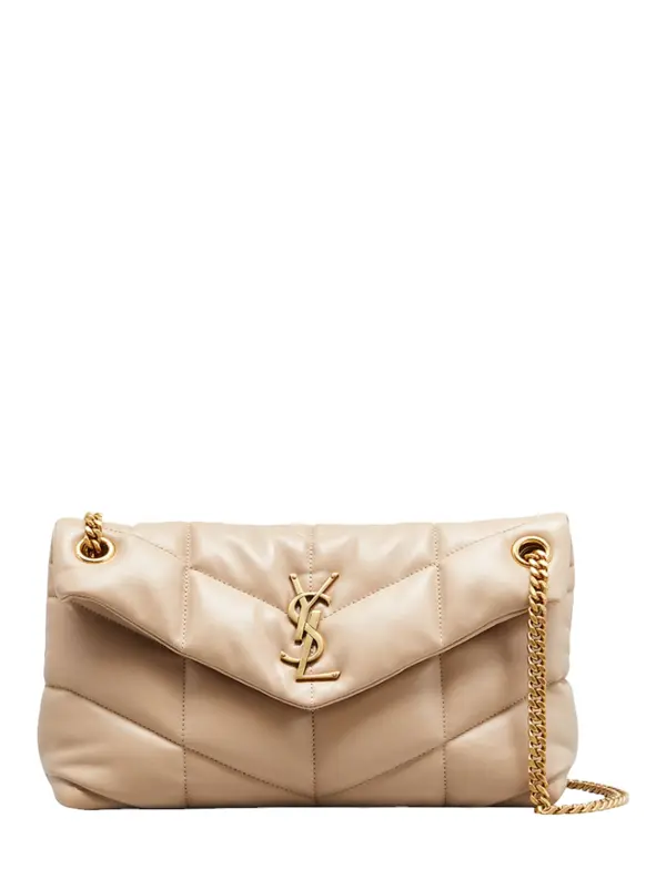 Saint Laurent Puffer Shoulder Bag - Dark Beige