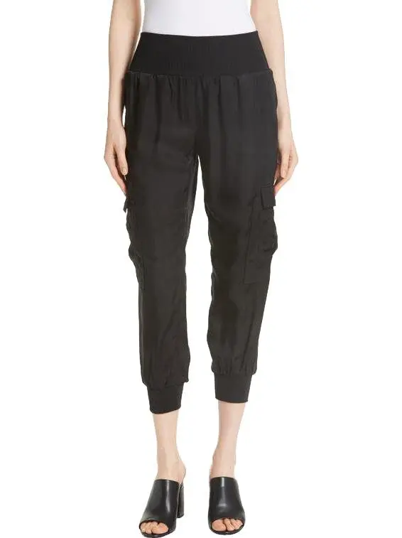 Cinq À Sept Giles Cropped Cargo Joggers - Blk