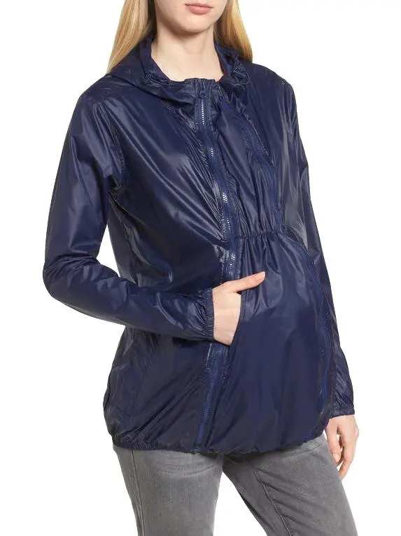 MODERN ETERNITY Waterproof Convertible 3-in-1 Maternity Windbreaker - Navy
