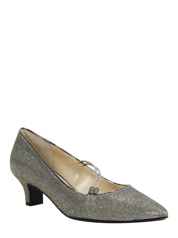J. Reneé Idenah Pointed Toe Pumps - Pewter Glitter Fabric