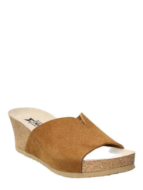 Mephisto Lisane Wedge Slide Sandal - Tobacco Sandvel