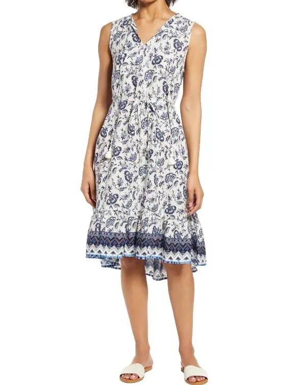 BEACHLUNCHLOUNGE Lou Lou Belted Sleeveless Shift Dress - Butterfly Wings