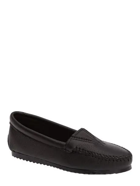 Minnetonka Deerskin Leather Loafer - Black