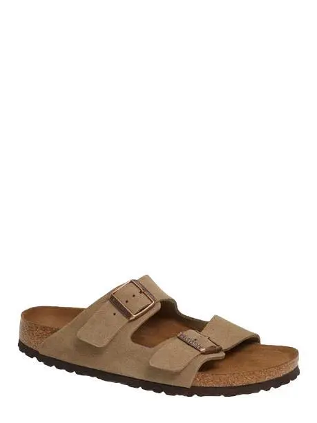 BIRKENSTOCK Arizona Soft Footbed Slide Sandal - Taupe Suede