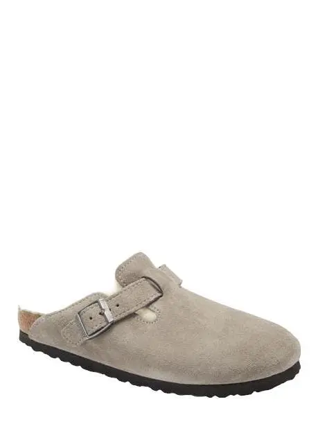 BIRKENSTOCK Boston Shearling Clog - Stone Coin Suede