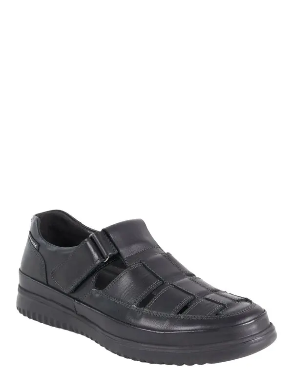 Mephisto Tarek Fisherman Sandal - Black Leather