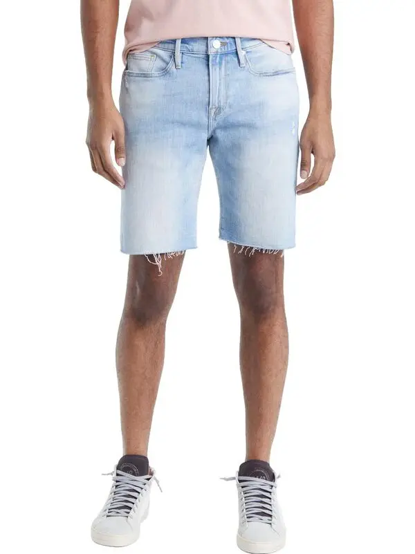 FRAME L'homme Cutoff Denim Shorts - Bates Rips