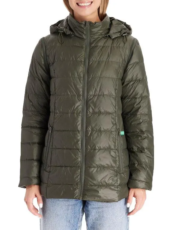 MODERN ETERNITY Lightweight Puffer 3-in-1 Maternity Jacket - Khaki Green