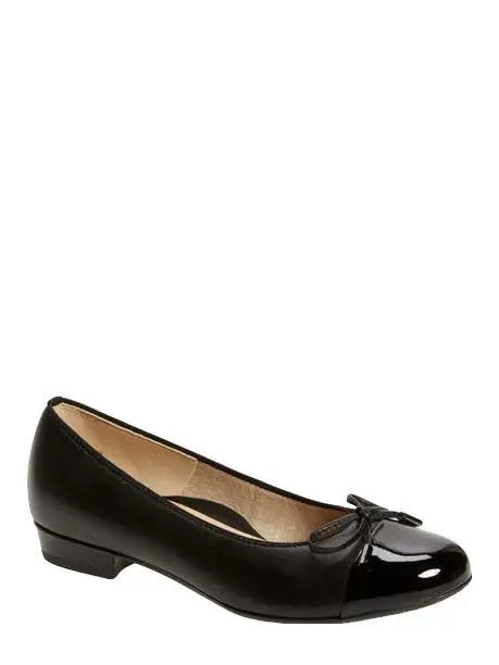 ARA Belinda Ballerina Flat - Black Leather