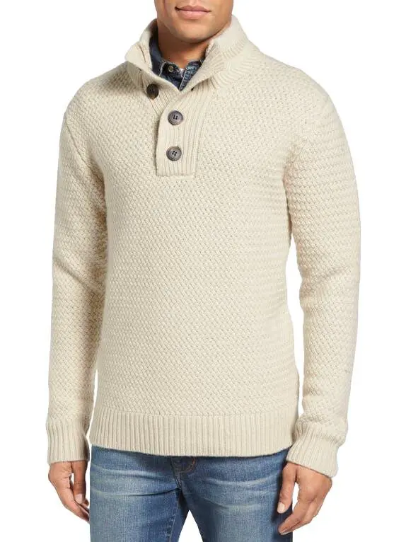 SCHOTT Military Henley Sweater - Off White