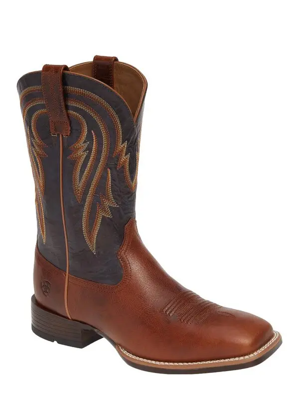 Ariat Plano Western Boots - Gingersnap/army Blue