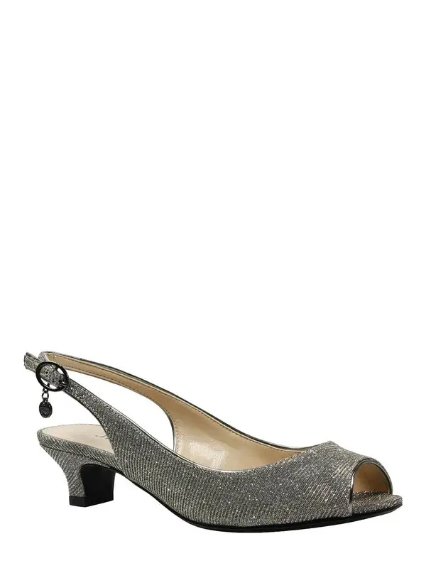 J. Reneé Jenvey Slingback Sandal - Pewter Fabric